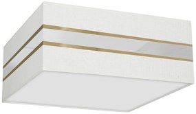 Stropní svítidlo Ultimo Square, 1x bílé/zlaté textilní stínítko, (bílé plexisklo), (50 cm)