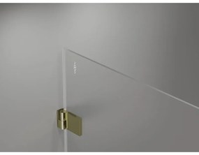 Mexen Lunar-B, pravostranný výklopný sprchový kout 100 x 70 cm, 8mm čiré sklo, zlatý profil, 832-100-070-50-00-P