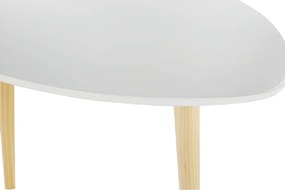 Tempo Kondela Odkládací stolek TAVAS, bílá/přírodní dřevo