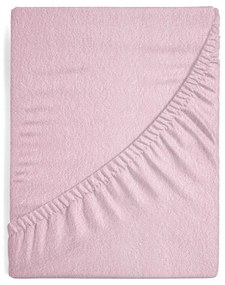 ELASTICKÉ FROTÉ PROSTĚRADLO S GUMOU 160X200 CM, VÝŠKA 20 CM PÚDROVĚ RŮŽOVÁ
