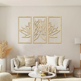 dřevo života 3dílny obraz LOTOSOVÝ KVĚT Barevný vzor: Světlý dub, Rozměry (cm): 60x40