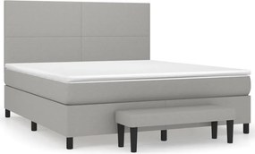 Box spring postel s matrací světle šedá 180 x 200 cm textil 3136453