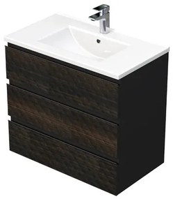 Koupelnová skříňka s umyvadlem SAT Cube Way 80x71x46 cm hnědá mat CUBE3D803ZHMOD