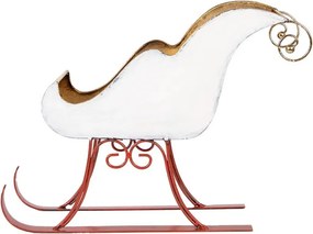 Bílo-zlaté kovové sáně Christmas Sleigh - 38*15*28 cm