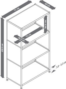 Tchibo - Kovový regál »Cn3« se 3 policemi - barva: bílá