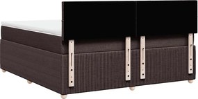Box spring postel s matrací tmavě hnědá 180x200 cm textil 3287538