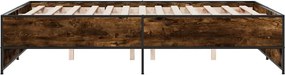 Rám postele kouřový dub 135 x 190 cm kompozitní dřevo a kov 3279904