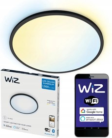 Stropní Svítidlo Led Stropní Svítidlo na omítku 16W Cct Černá Kulatý Smart WiFi WiZ