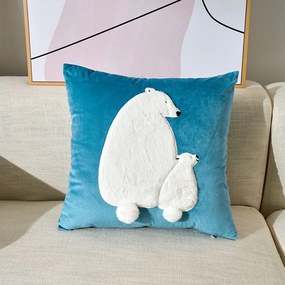 Dekorativní povlak na polštářek - roztomilá zvířátka (45x45 cm) Varianta: Modrý lední medvěd