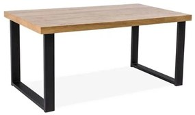 Jídelní stůl Umberto 150 x 90 cm - masiv, dub / černá
