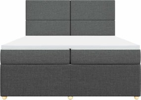 Box spring postel s matrací tmavě šedá 200x200 cm textil 3294457