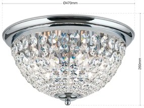 Orion DLU 1840/47-Křišťálové str. svítidlo PLAFOND 6xE27/40W/230V pr.47 cm chrom