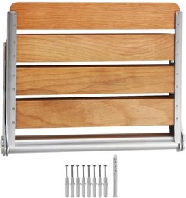 skládací dubové sedátko do sprchy 40,9 × 34 cm nástěnná sprchová lavice 199,6 kg