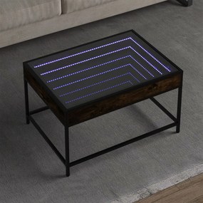 Konferenční stolek s Infinity LED kouřový dub 70 x 50 x 41 cm