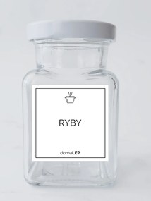 Samolepka na kořenky RYBY bílá 5 × 5 cm základní písmo
