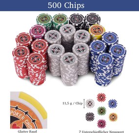 Costway 500-dílná kasino pokerová sada s žetony a hracími kartami a kostkami