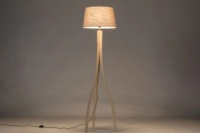 Stojací designová lampa Arbon Dark Taupe and Natur Wood