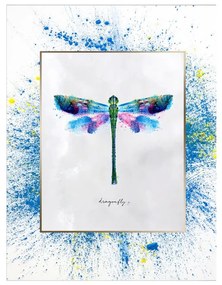 Nástěnný obraz na plátně v bílém rámu Tablo Center Dragonfly, 29 x 24 cm