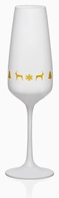 Sada 6 bílých sklenic na šampaňské Crystalex Nordic Vintage, 190 ml