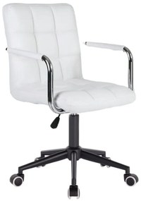 LuxuryForm Židle VERONA na černé  podstavě s kolečky - bílá