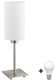 Eglo - LED  Stolní lampa TUNJA 1xE27/60W/230V 26,5 cm matný chrom/bílá