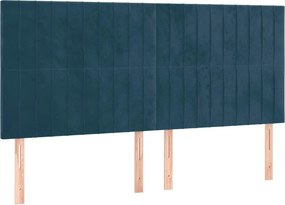 Čelo postele tmavě modré 180x5x118/128 cm sametové 3116634