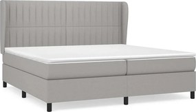 Box spring postel s matrací světle šedá 200 x 200 cm textil 3128149