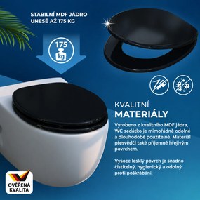 WC sedátko s automatickým spouštěním černé 108584