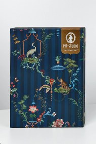 Pip Studio perkálové povlečení Singerie modré, 200x200, 2x70x90cm v papírovém boxu (Perkálové povlečení v luxusním dárkovém boxu)