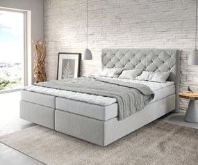 Boxspring postel Dream-Great 160x200 cm mikrovlákno stříbrně šedá