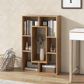 Costway Moderní knihovna s 7 přihrádkami a ochranou proti převrácení.