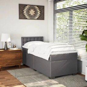 Box spring postel s matrací šedá 80 x 200 cm umělá kůže 3286098