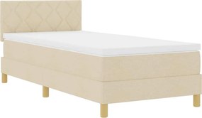 Postel s boxspringem s polštářem Krémová 100 x 200 cm textil 3338977