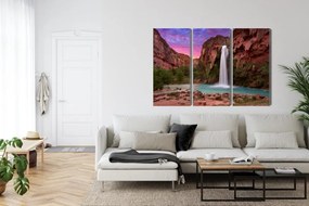 Vícedílný obraz Vodopády Havasupai Nedostatek Nedostatek Přírodní plátno 180x120