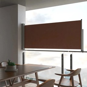 vidaXL Marketos Zatahovací boční markýza / zástěna na terasu 100 x 300 cm hnědá