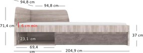 Postel 90x200 s roštem kaštan nairobi / onyx Jazz