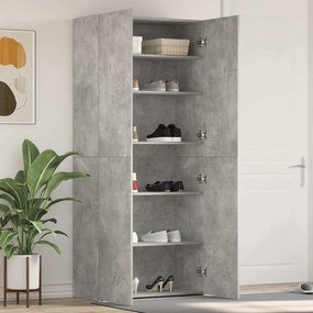 Skříň na obuv 80 x 35.5 x 180 cm Kompozitní dřevo Šedá 3333839