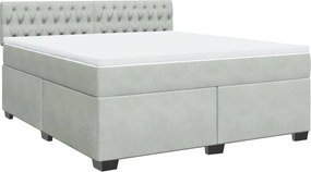 Box spring postel s matrací světle šedá 180x200 cm samet 3286384