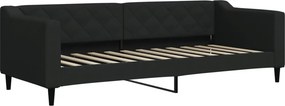 Válenda s přistýlkou a zásuvkami černá 80 x 200 cm textil 3197459