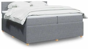 Box spring postel s matrací světle šedá 200 x 200 cm textil 3289863