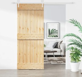 vidaXL Posuvné dveře s kováním 85 x 210 cm masivní borové dřevo [3203256]