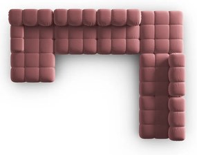 Růžová sametová pohovka 379 cm Bellis – Micadoni Home