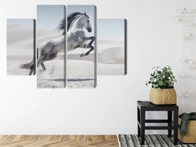 Vícedílný obraz Kůň V Poušti 3D Nedostatek Nedostatek Přírodní plátno 80x60