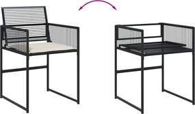 17dílný zahradní jídelní set s poduškami černý polyratan 3295032