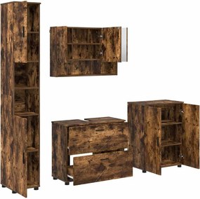 Sada koupelnového nábytku 4 ks Kouřový dub 35 x 30 x 192 cm 3393088