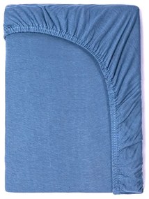 Dětské modré bavlněné elastické prostěradlo Good Morning, 60 x 120 cm