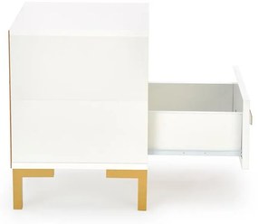 HALMAR SILVIA noční stolek bílý/zlatý