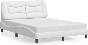 Rám postele bez matrace Hvar bílý 140x190 cm umělá kůže 3207996