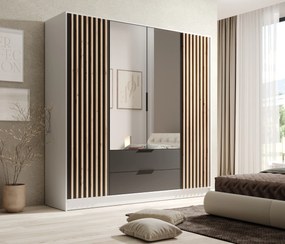 ADRK Furniture Skříň Neri 200 se zrcadly W-NER-200-WB