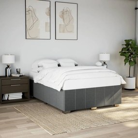 Postel bez matrace tmavě šedá 140 x 200 cm textil 3284840